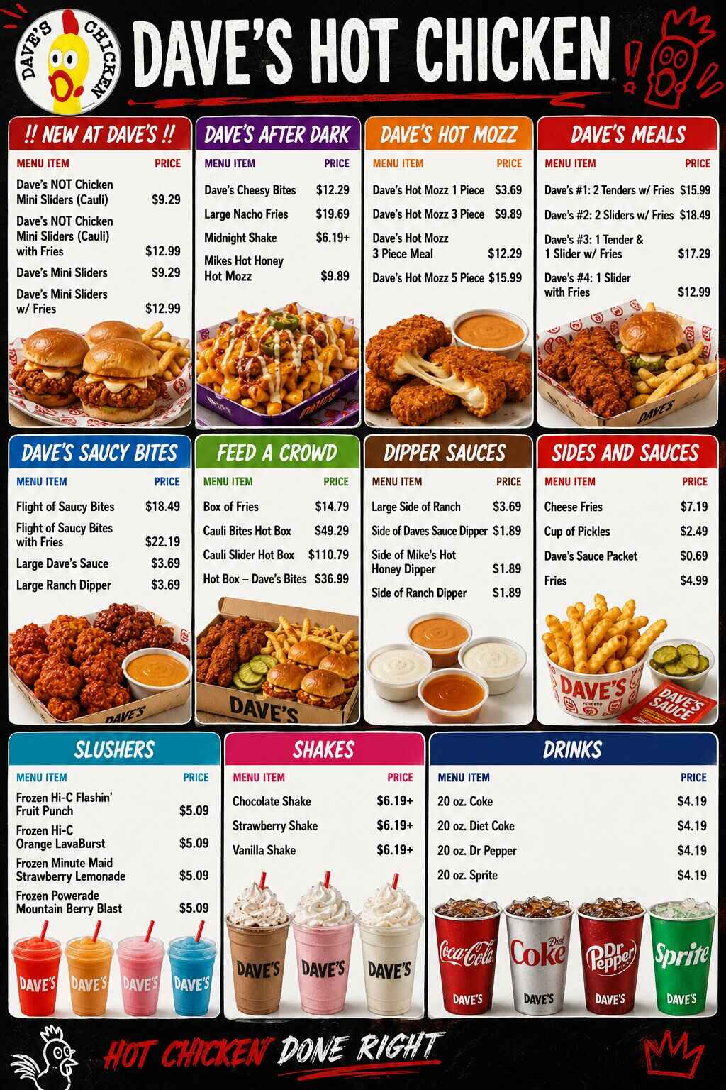 Dave's Hot Chicken Menu With Prices | Updated 2026